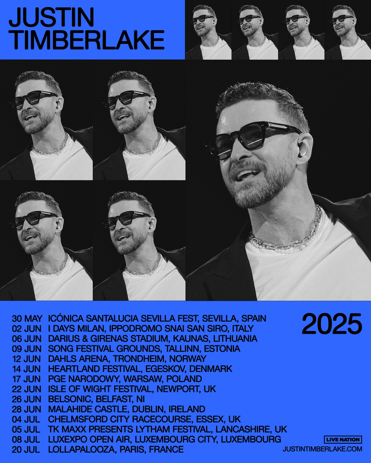 Justin Timberlake Europe Tour 2025 – FestivalsandTours.eu