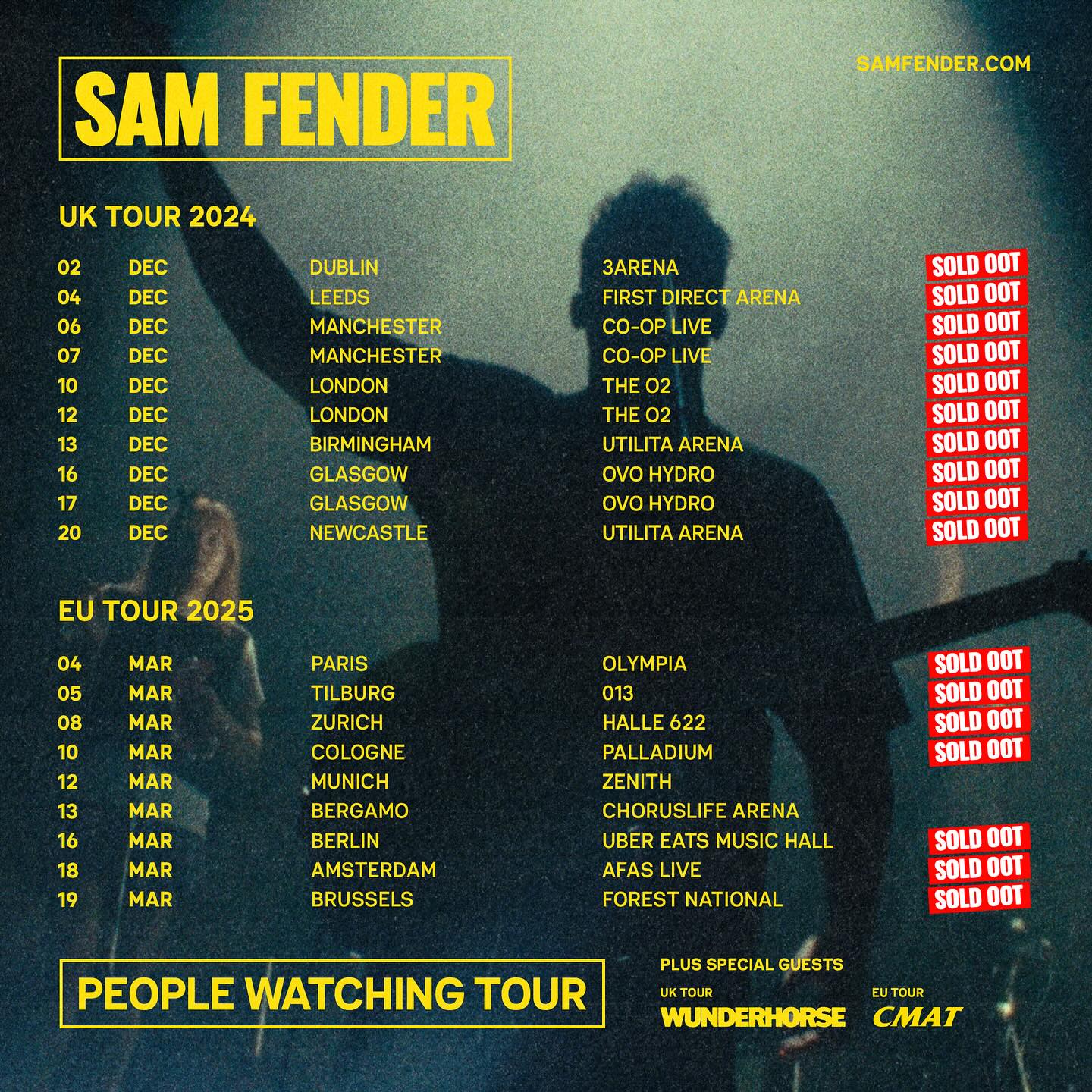 Sam Fender Europe Tour 2025 – FestivalsandTours.eu